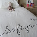 personalised script font duvet cover by b line bespoke ...