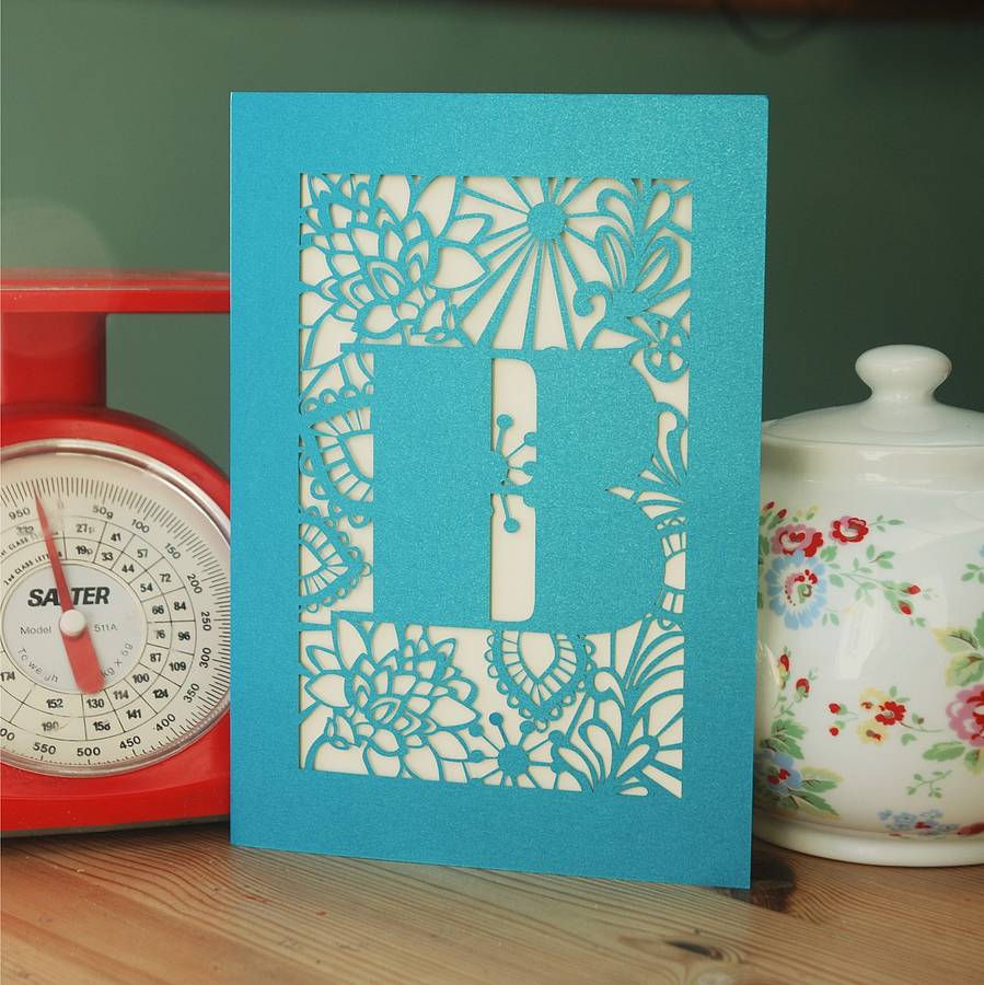 papercut initial card by pogofandango | notonthehighstreet.com