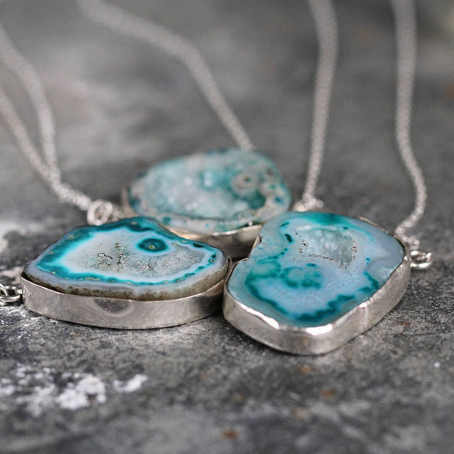 Silver Druzy Necklace By Artique Boutique Notonthehighstreet silver-druzy-necklace-by-artique-boutique-notonthehighstreet