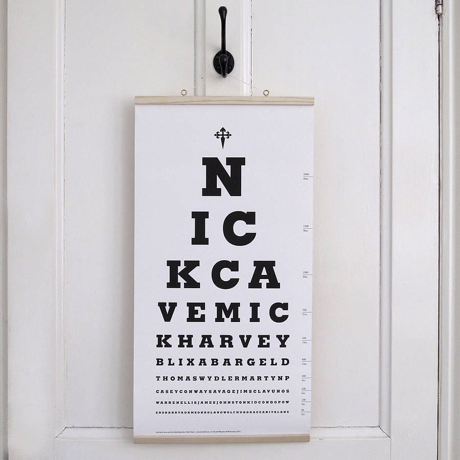 Nick Cave Eye Test Chart Canvas Print By Wasted Wounded 