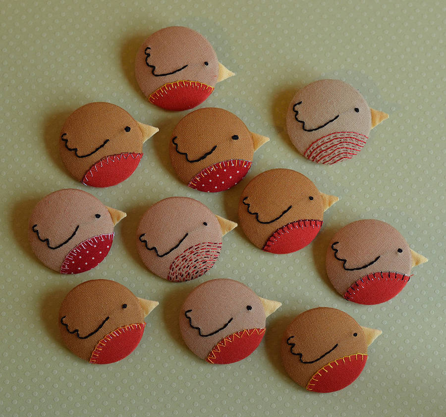 Handstitched Robin Badge By debbiegdraws | notonthehighstreet.com