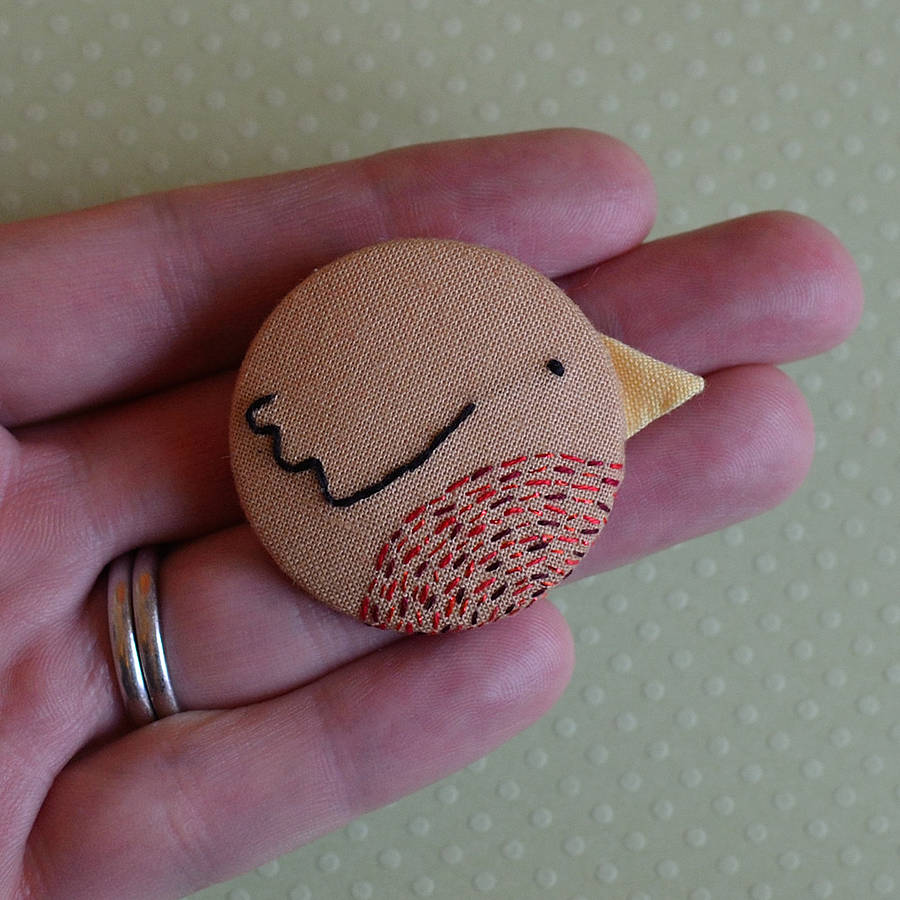 Handstitched Robin Badge By debbiegdraws | notonthehighstreet.com