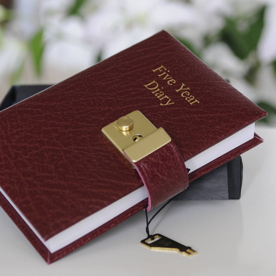 Leather Five Year Diary With Lock By Oh So Cherished 