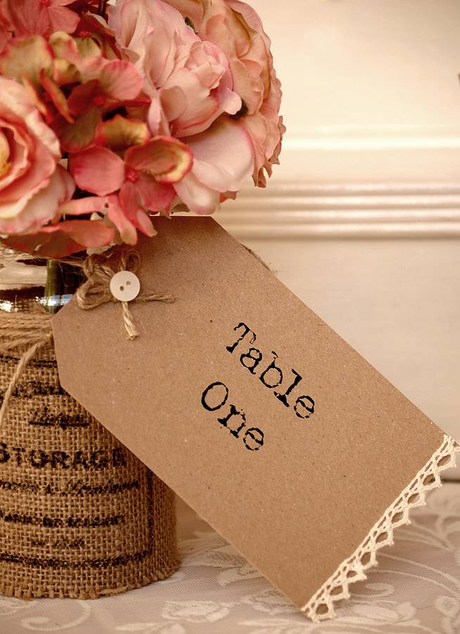 set of five country vintage style table tags by vintage twee ...