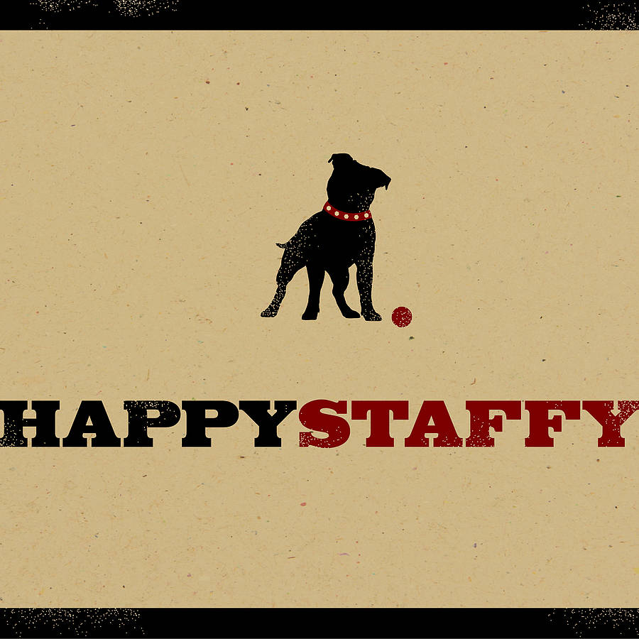 staffordshire bull terrier: staffordshire bull print by the typecast ...