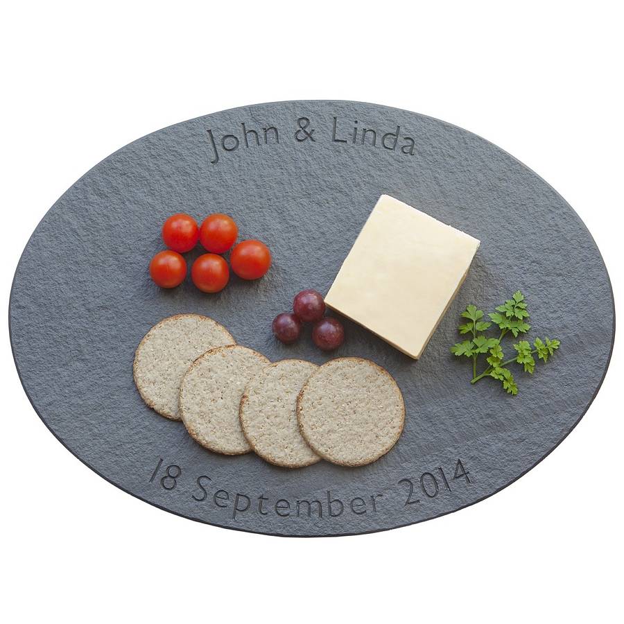 Personalised Slate British Oval Cheese Board By Marbletree ...