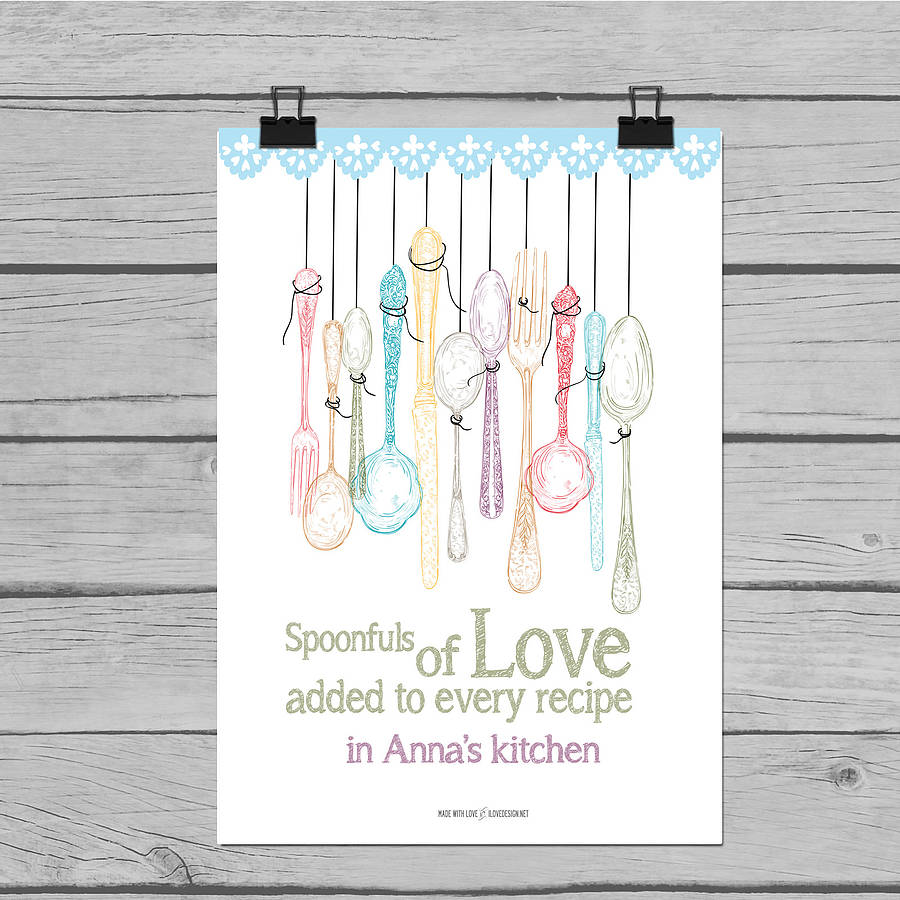 Personalised Kitchen Name Print By I Love Design | notonthehighstreet.com