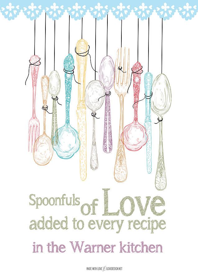 Personalised Kitchen Name Print By I Love Design | notonthehighstreet.com