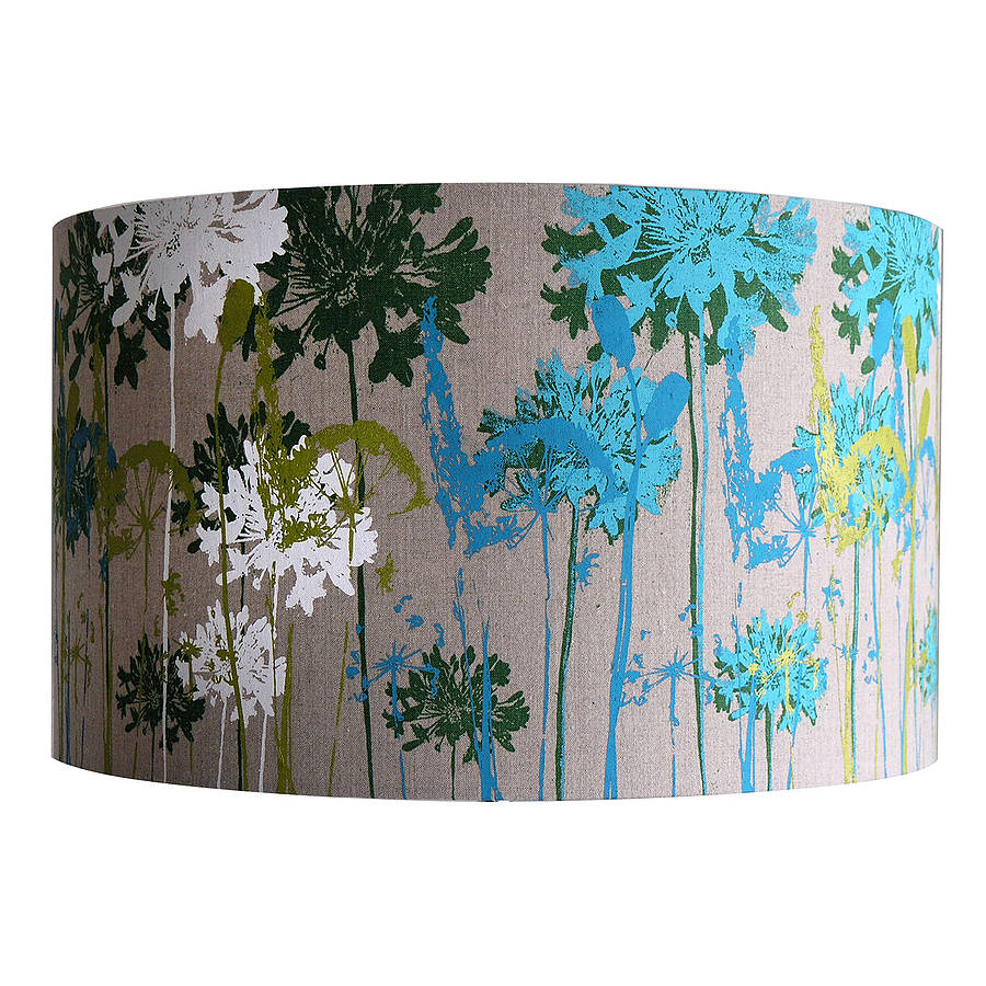 floral screen printed linen lampshade by emma purdie ...