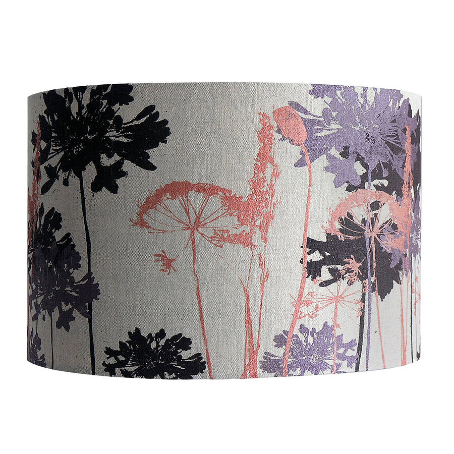 floral screen printed linen lampshade by emma purdie ...