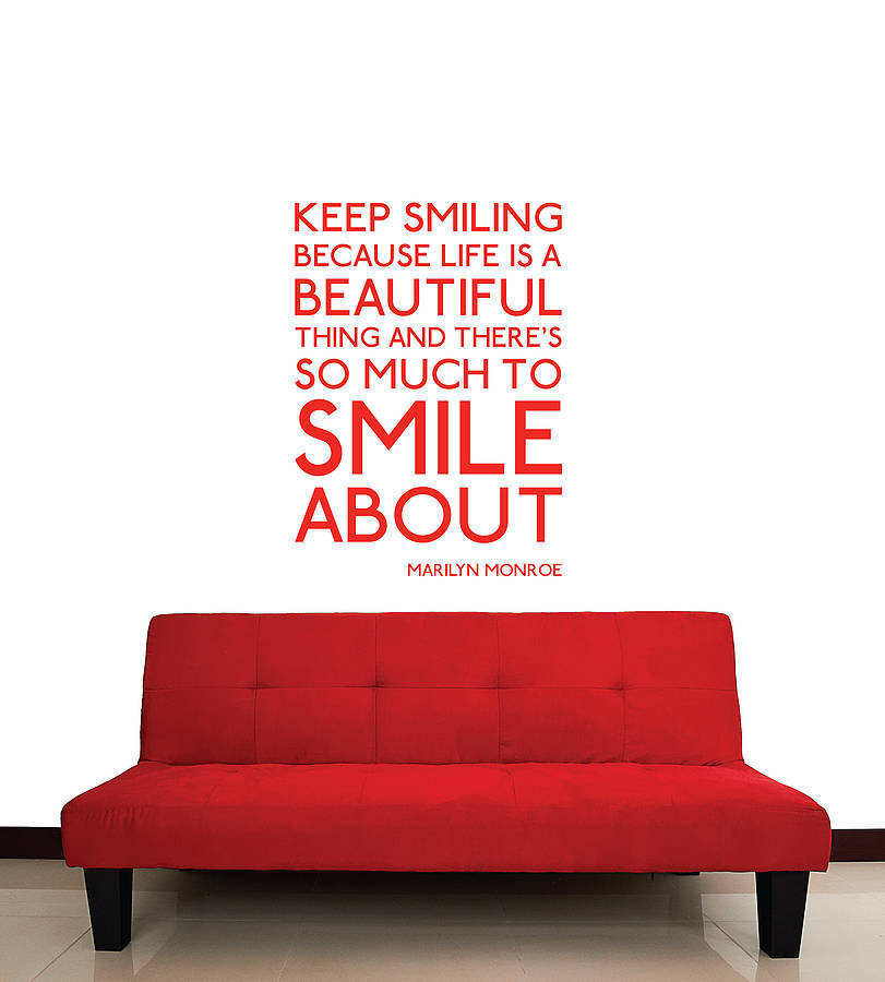 keep smiling wall sticker quote by parkins interiors ...