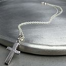 personalised solid silver cross necklace by hersey silversmiths ...
