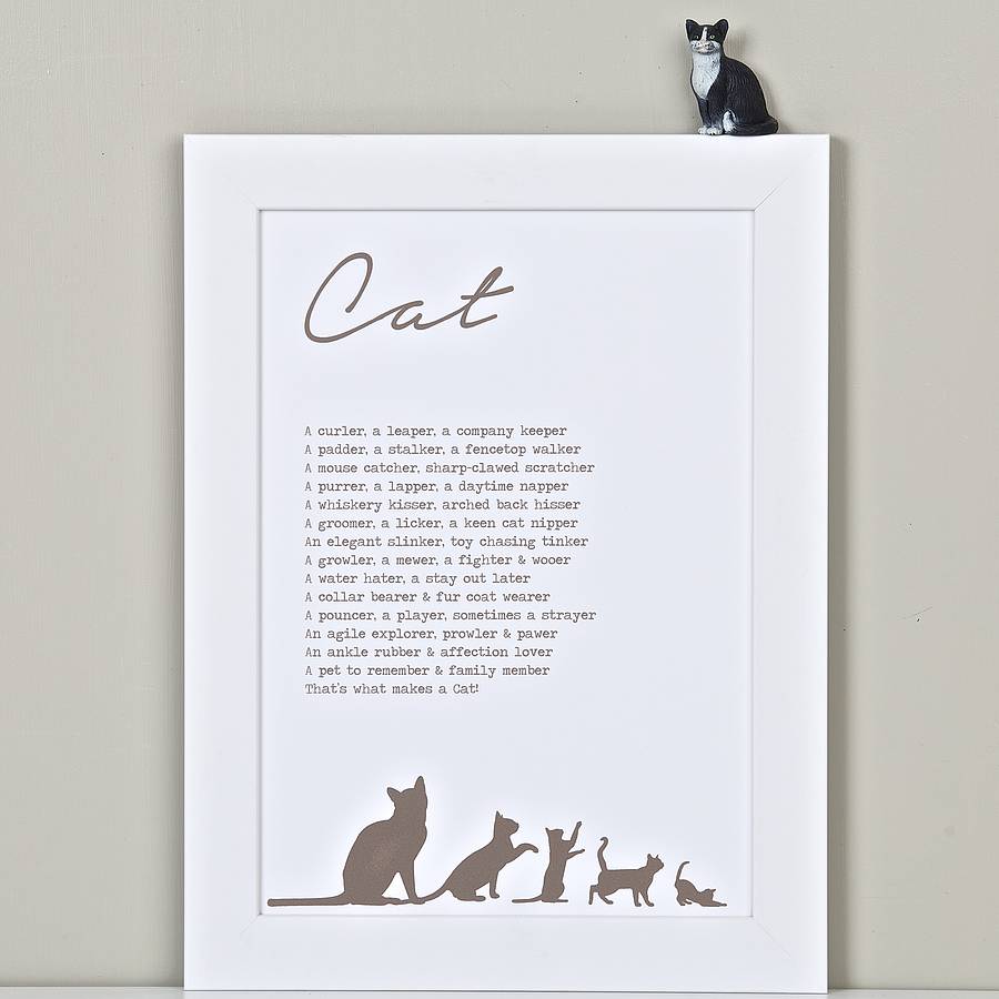 cat poem print by bespoke verse | notonthehighstreet.com
