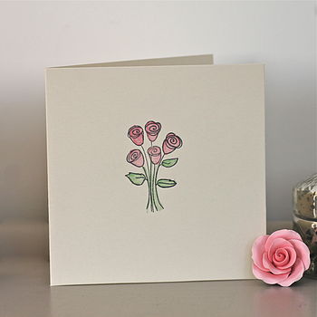 Handmade Roses Bouquet Card By Chapel Cards | notonthehighstreet.com