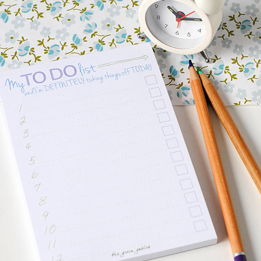 To Do List Note Pads By The Green Gables Notonthehighstreet