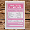 Personalised Best Friend Report Card By Coconutgrass ...