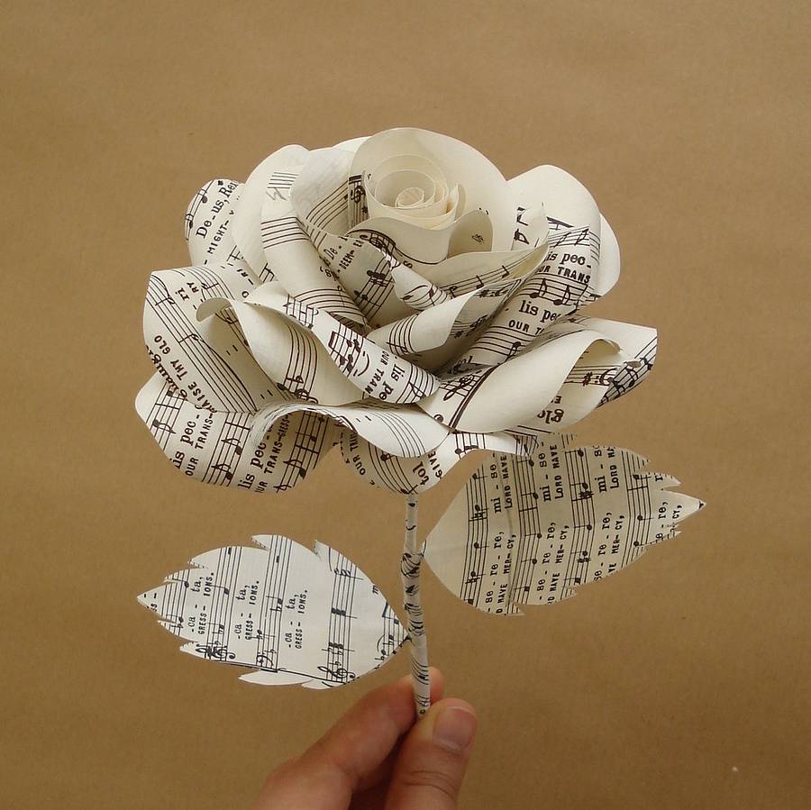 Music Sheet Paper Rose By Suzi Mclaughlin Notonthehighstreet