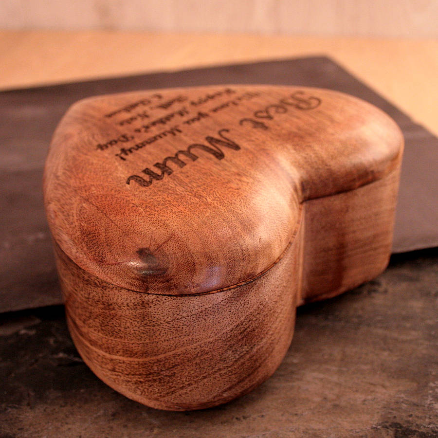 Personalised Fifth Anniversary Gift Heart Box By Cleancut Wood 