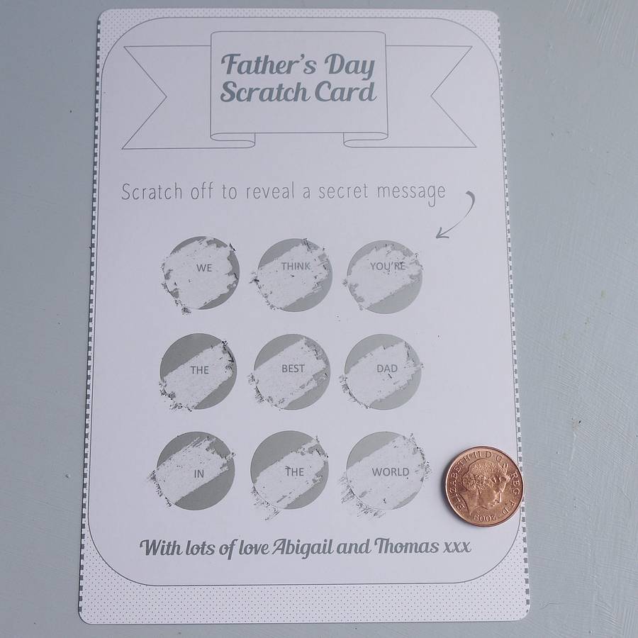 personalised father's day scratch card by daisyley designs ...