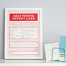 Personalised Best Friend Report Card By Coconutgrass ...