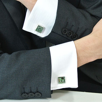 Computer Circuit Board Sterling Silver Cufflinks By Hepburn & Hughes ...