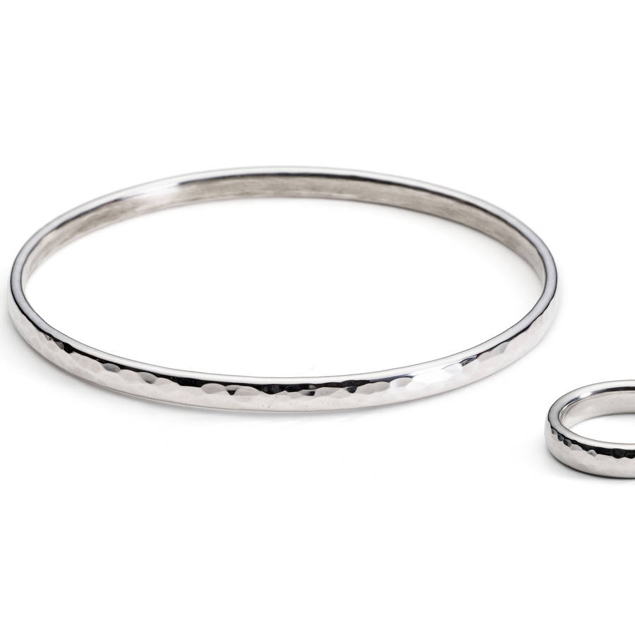 simple handmade hammered silver bangle by alison moore designs ...