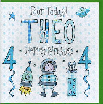 4th Birthday Personalised Boy Card By Claire Sowden Design ...