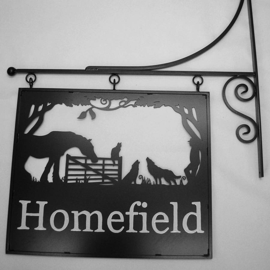Wolf, Clydesdale And Cat Farm Sign By Black Fox Metalcraft ...