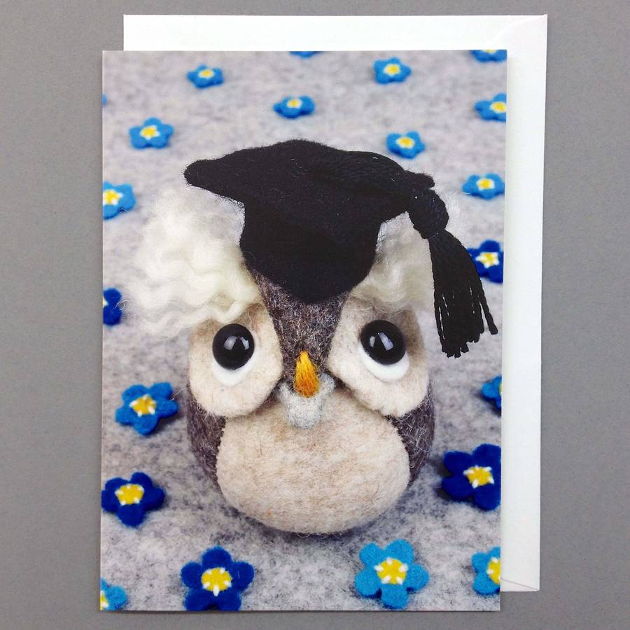 graduation owl greeting card by mirjami design | notonthehighstreet.com