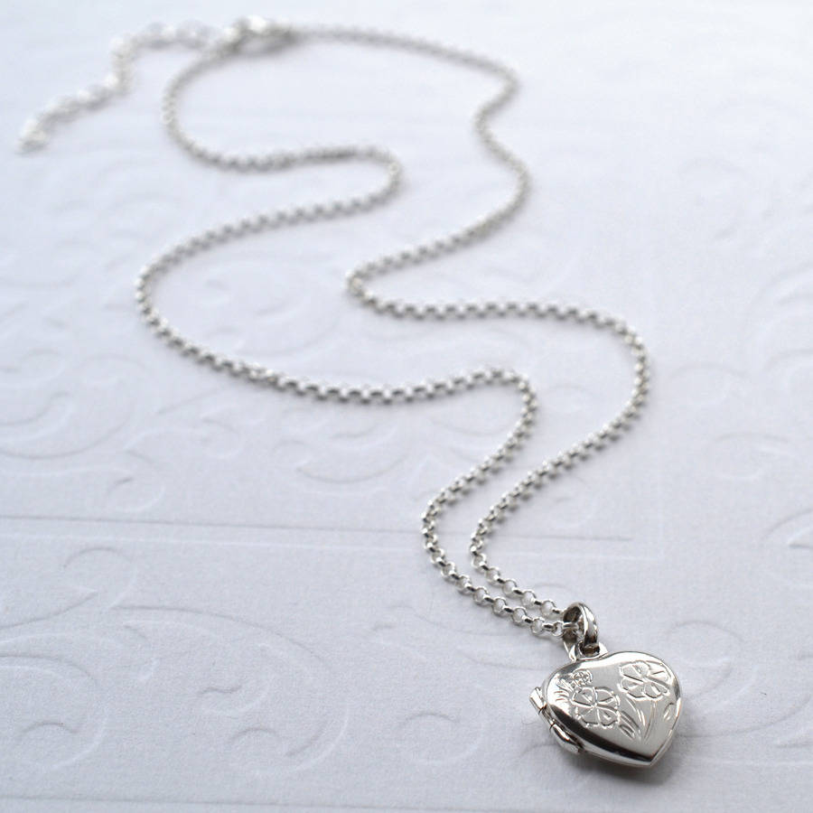 Sterling Silver Sweet Heart Locket Necklace By Martha Jackson Sterling ...