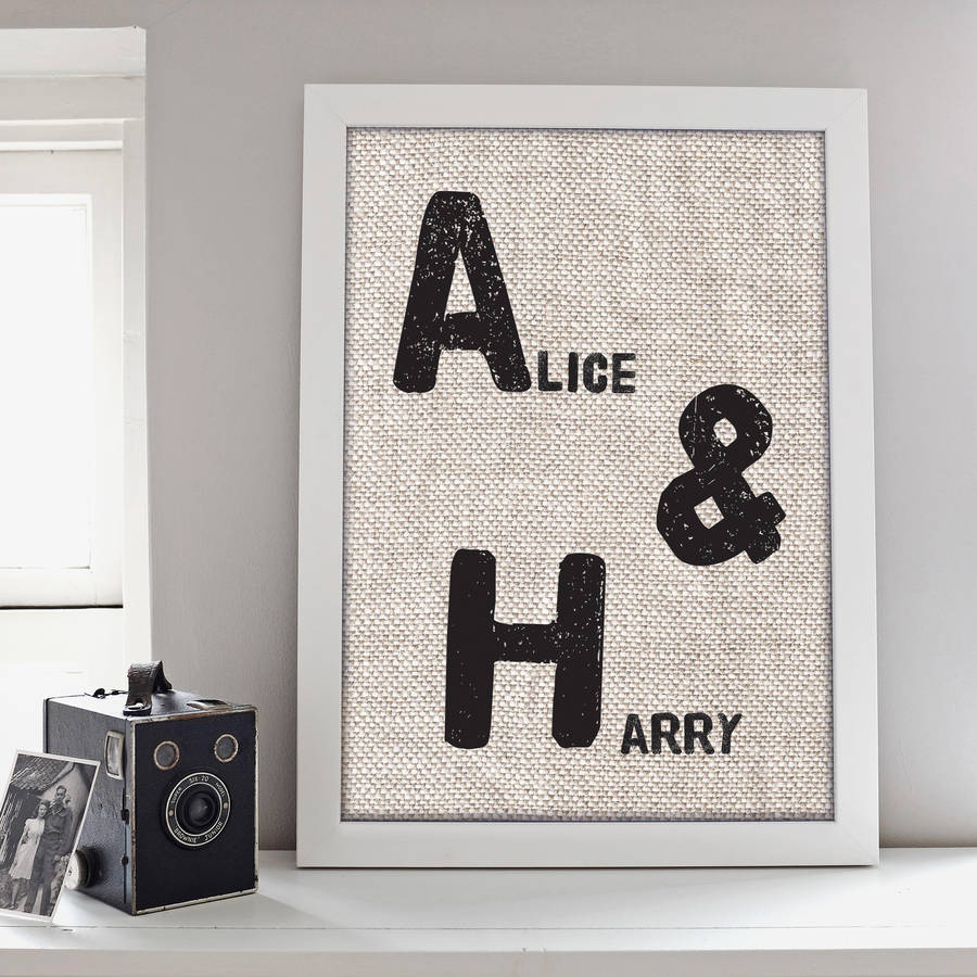 Couple Name Print By Little Pieces Notonthehighstreet Couple Name Print By Little Pieces Notonthehighstreet