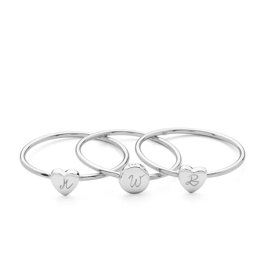 women's personalised sterling silver initial ring by merci maman ...