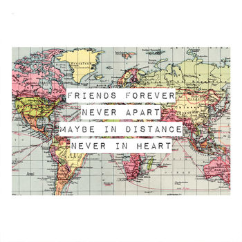 Personalised World Map Friendship Print By Of Life & Lemons ...