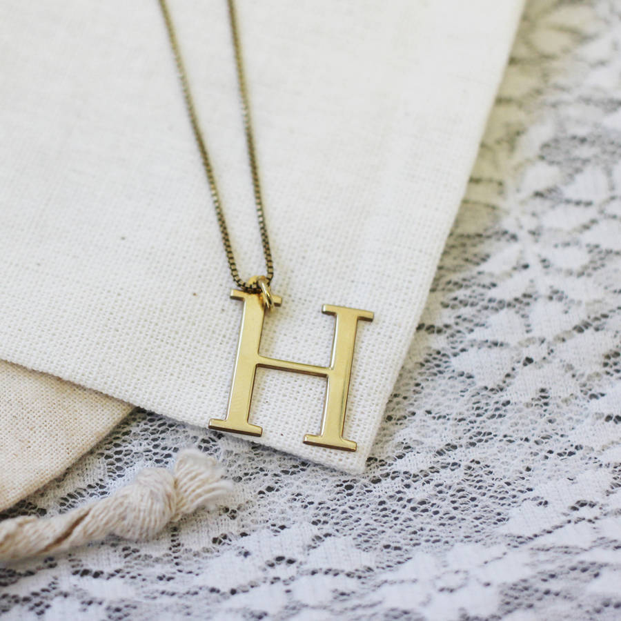 Personalised Capital Letter Necklace By Anna Lou Of London