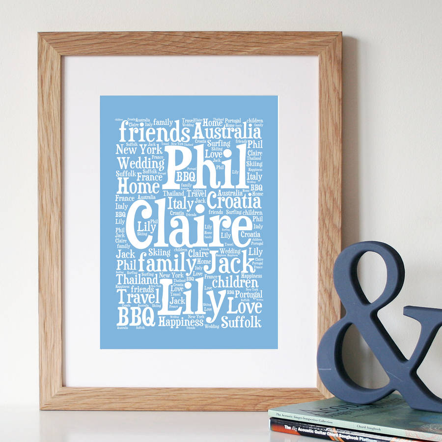 personalised word art print by hope and love | notonthehighstreet.com