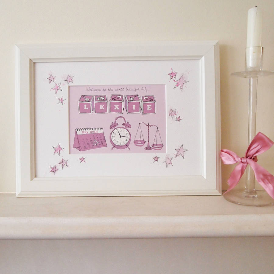 personalised new baby print by homemade house | notonthehighstreet.com
