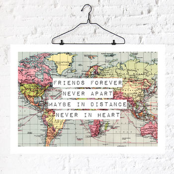 Personalised World Map Friendship Print By Of Life & Lemons ...