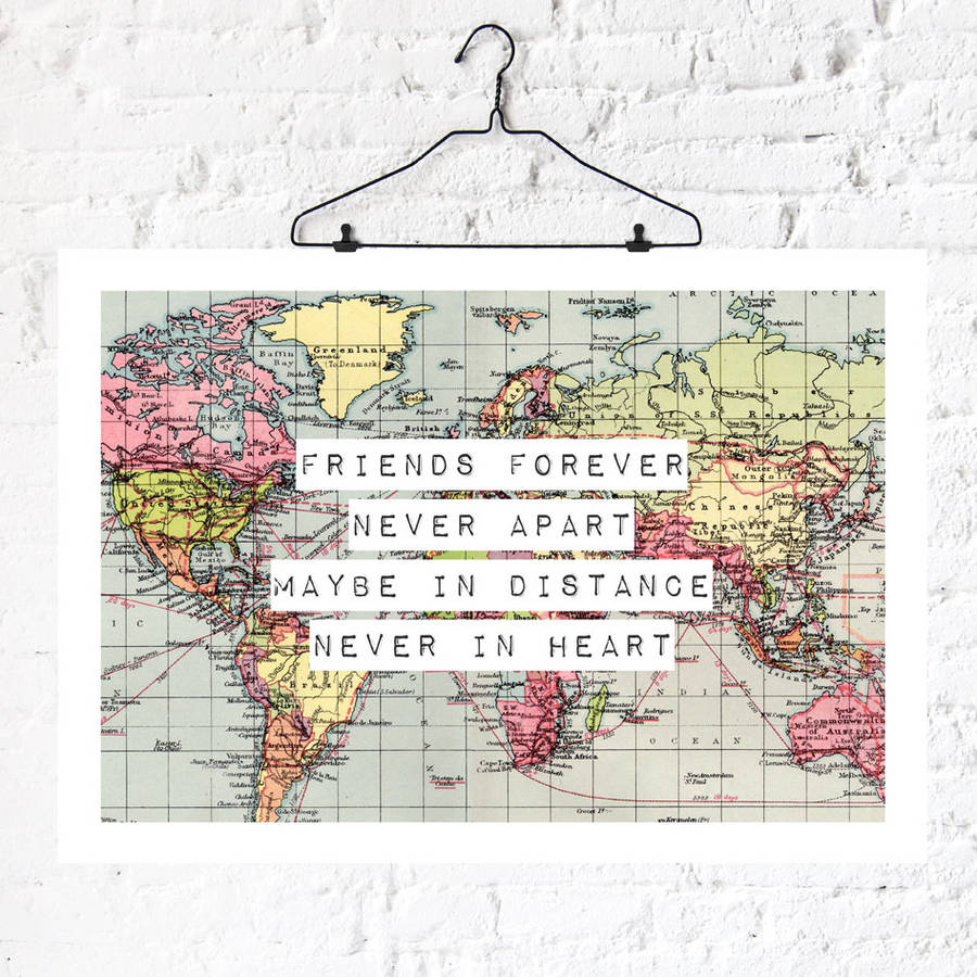 Personalised World Map Friendship Print By Of Life & Lemons ...