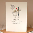 personalised 'button anniversary' handmade card by hannah shelbourne ...