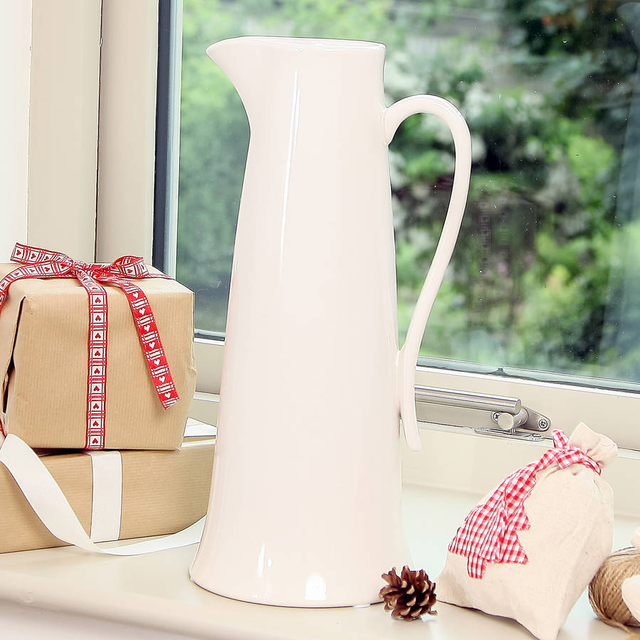 brentwood tall ivory pitcher jug vase by dibor | notonthehighstreet.com