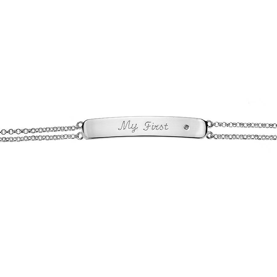 'my first' diamond personalised identity bracelet by molly brown london ...