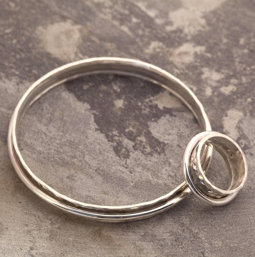 sterling silver and gold rotating ring set by otis jaxon ...