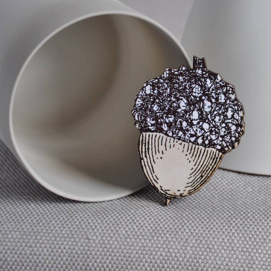 Laurel Oak Acorn Brooch By Artysmarty | notonthehighstreet.com