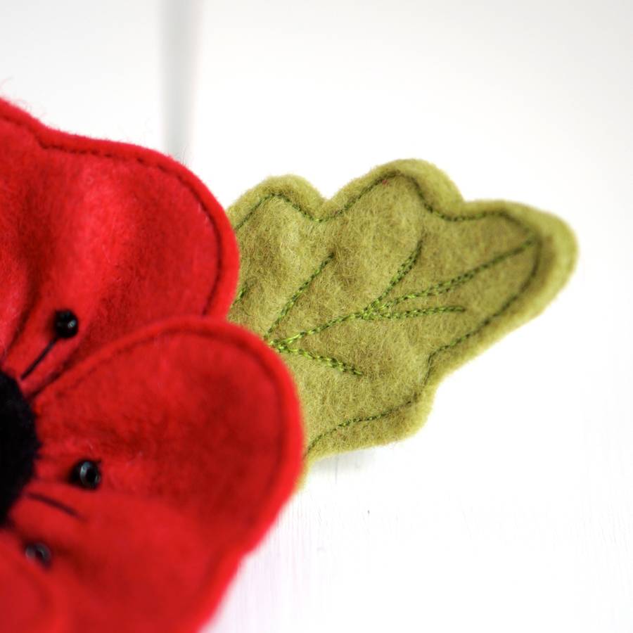 handmade red felt poppy brooch by rosiebull designs ...