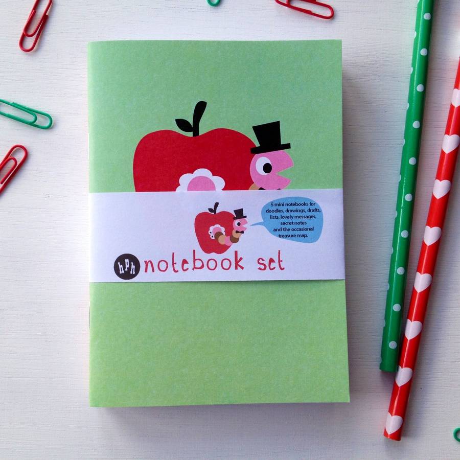 set of five children's mini notebooks by halfpinthome ...