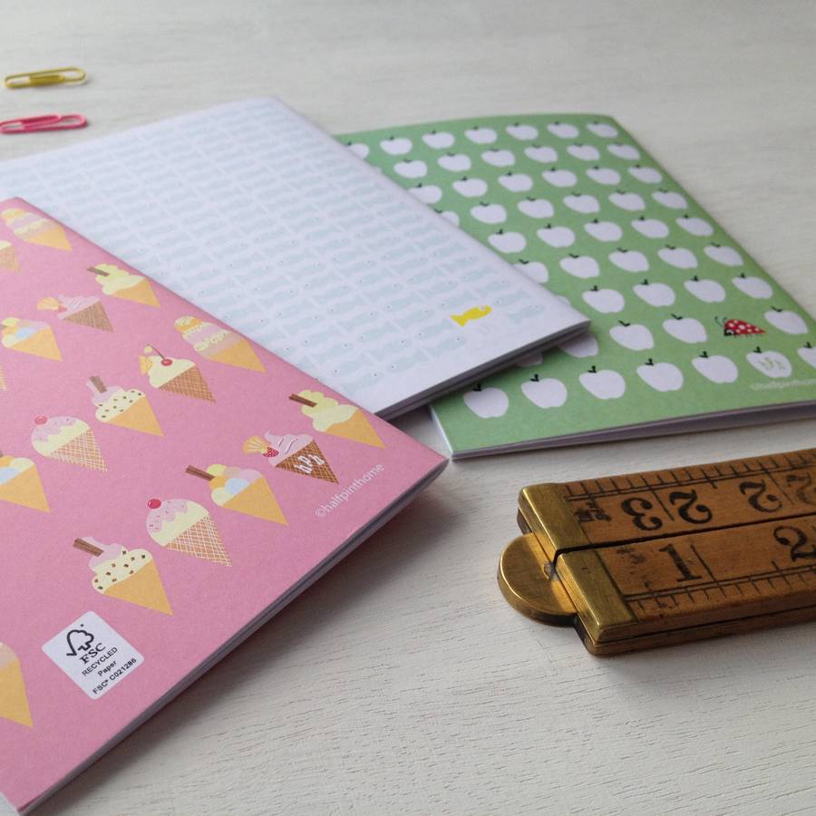 set of five children's mini notebooks by halfpinthome ...