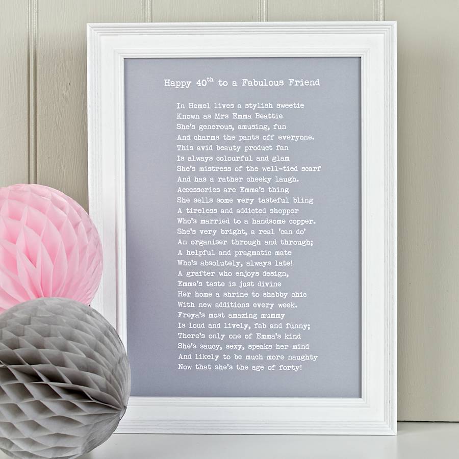 Personalised Poem For A Friend Bespoke Verse By Bespoke Verse