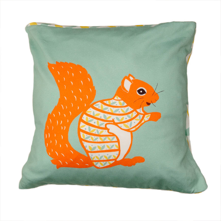 Decorative Squirrel Cushion By Helen Gordon | notonthehighstreet.com