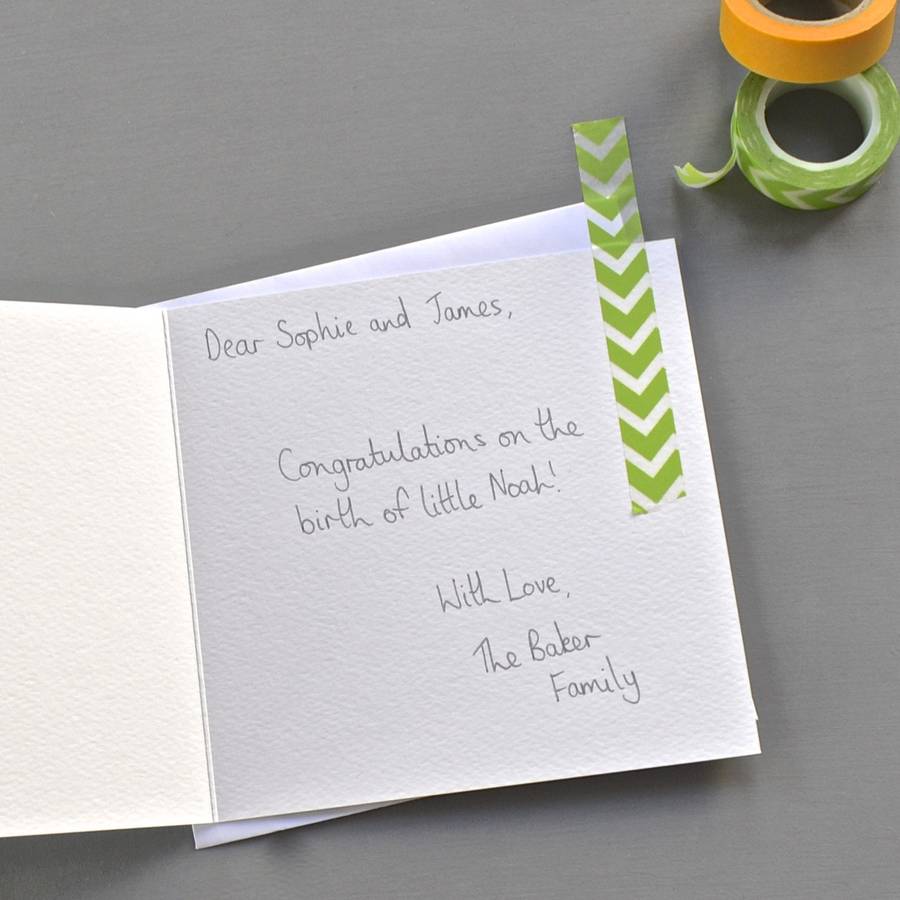 personalised new baby card by clouds and currents | notonthehighstreet.com