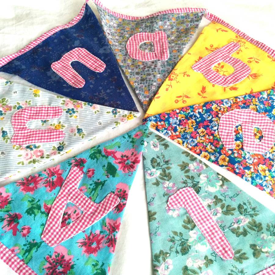 Personalised Floral Bunting By The Fairground | notonthehighstreet.com